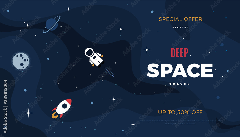 Space exploration modern background design with a Galaxy, Astronaut ...
