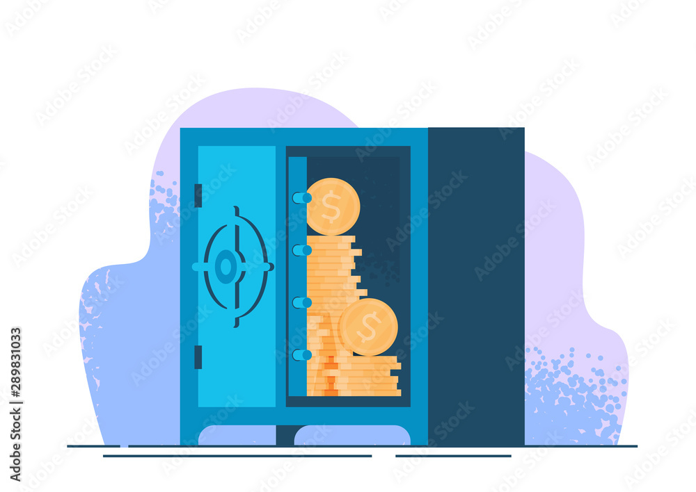 Bank security. Security of your money, savings. Vector illustration ...