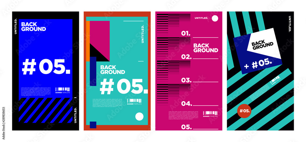 Cover and Poster Design Template for Magazine. Trendy Abstract Colorful ...