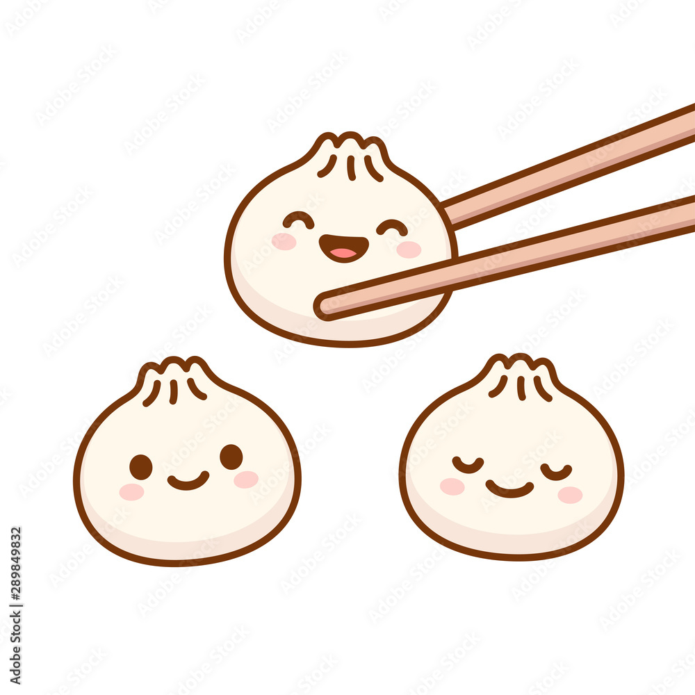 Cute cartoon dumplings Stock Vector | Adobe Stock