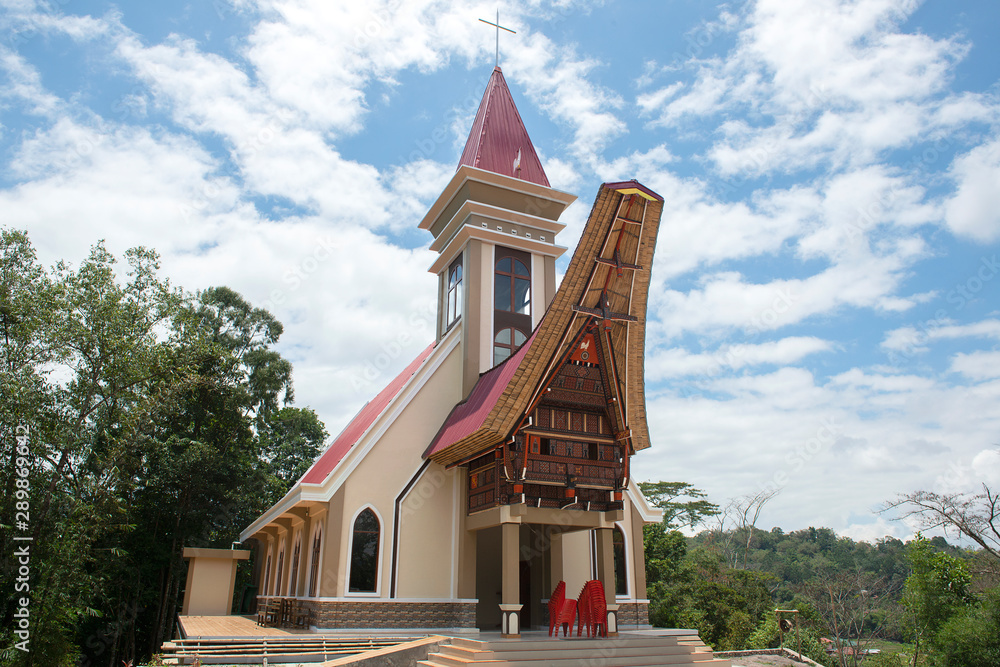 Traditional Alang rice barn on church , Rantepao, Tana Toraja, South ...