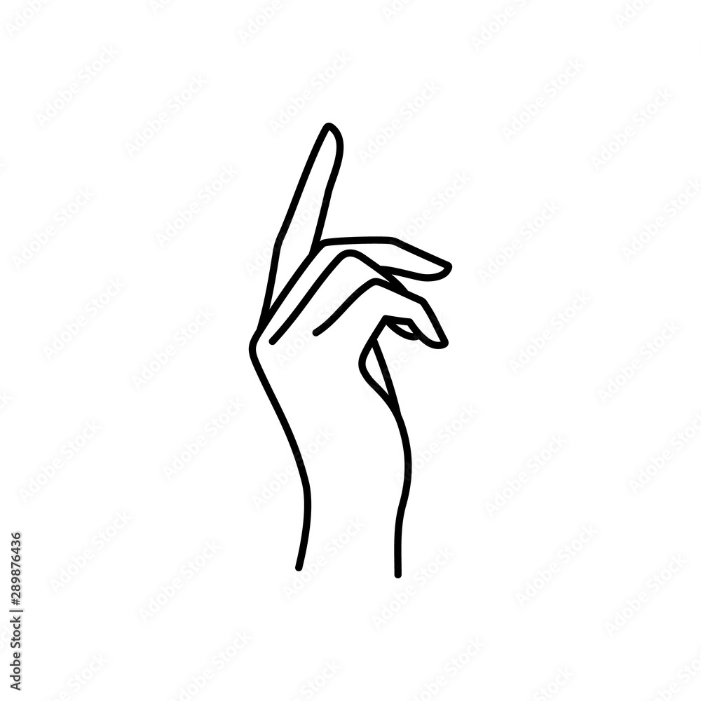 Woman's hand icon line. Vector Illustration of female hands of ...