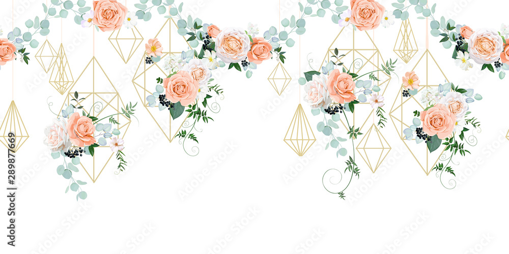 Seamless border with wedding decor for wallpaper Stock Vector | Adobe Stock