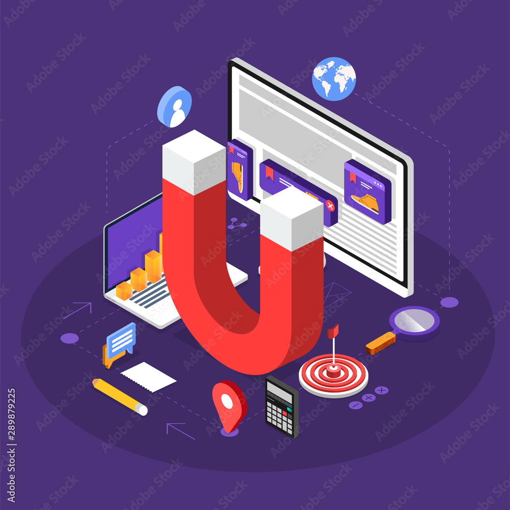 Illustrations concept inbound marketing Stock Vector | Adobe Stock