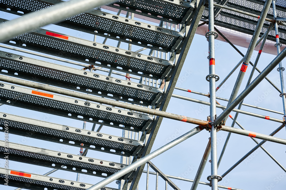 Stairs and scaffolding on construction site Stock Photo | Adobe Stock