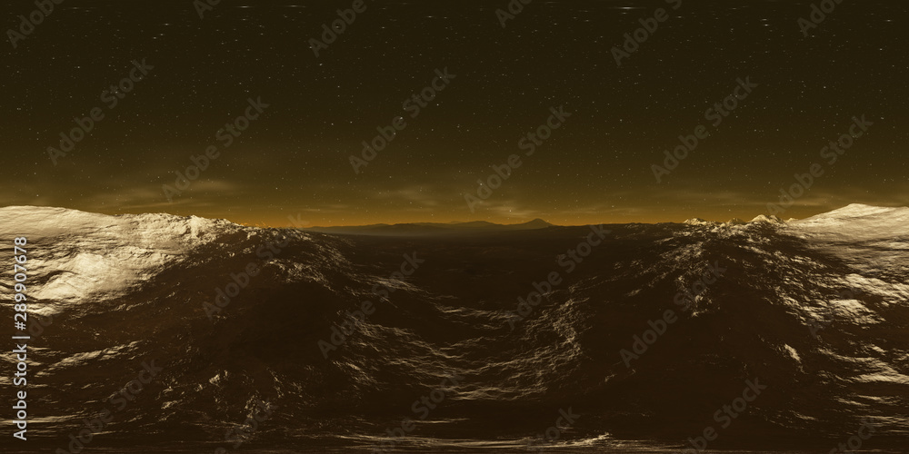 360 degree starry night sky texture, night alien desert landscape ...