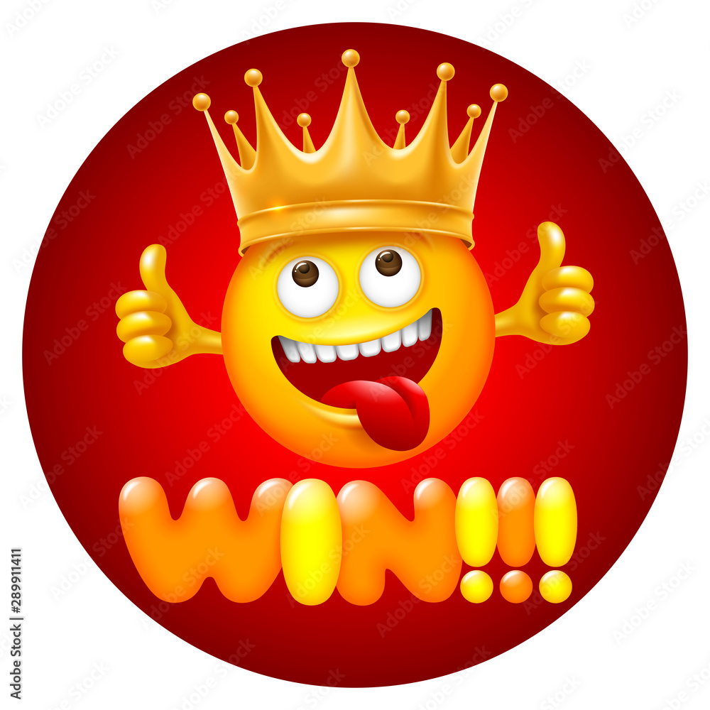 Win ! Bright and cheerful concept design for label, sticker or other ...