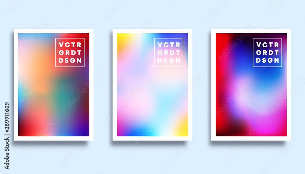 Set of a colorful gradient texture background for flyer, poster ...