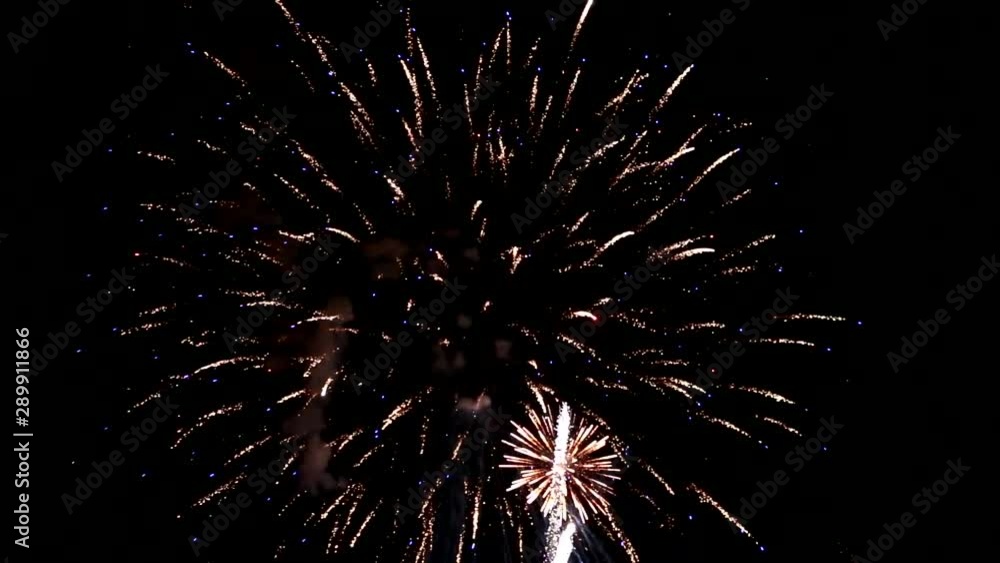 Professional Fireworks Display of All Different Colors Exploding in ...