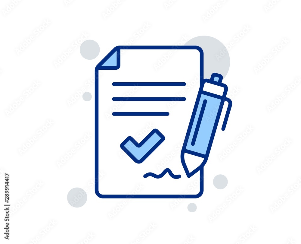 Approved agreement line icon Stock Vector | Adobe Stock