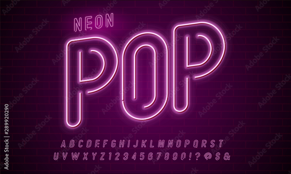 Bright Neon Alphabet Letters Stock Vector | Adobe Stock