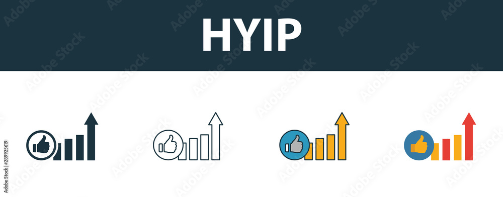 Hyip icon set. Four simple symbols in diferent styles from smm icons ...