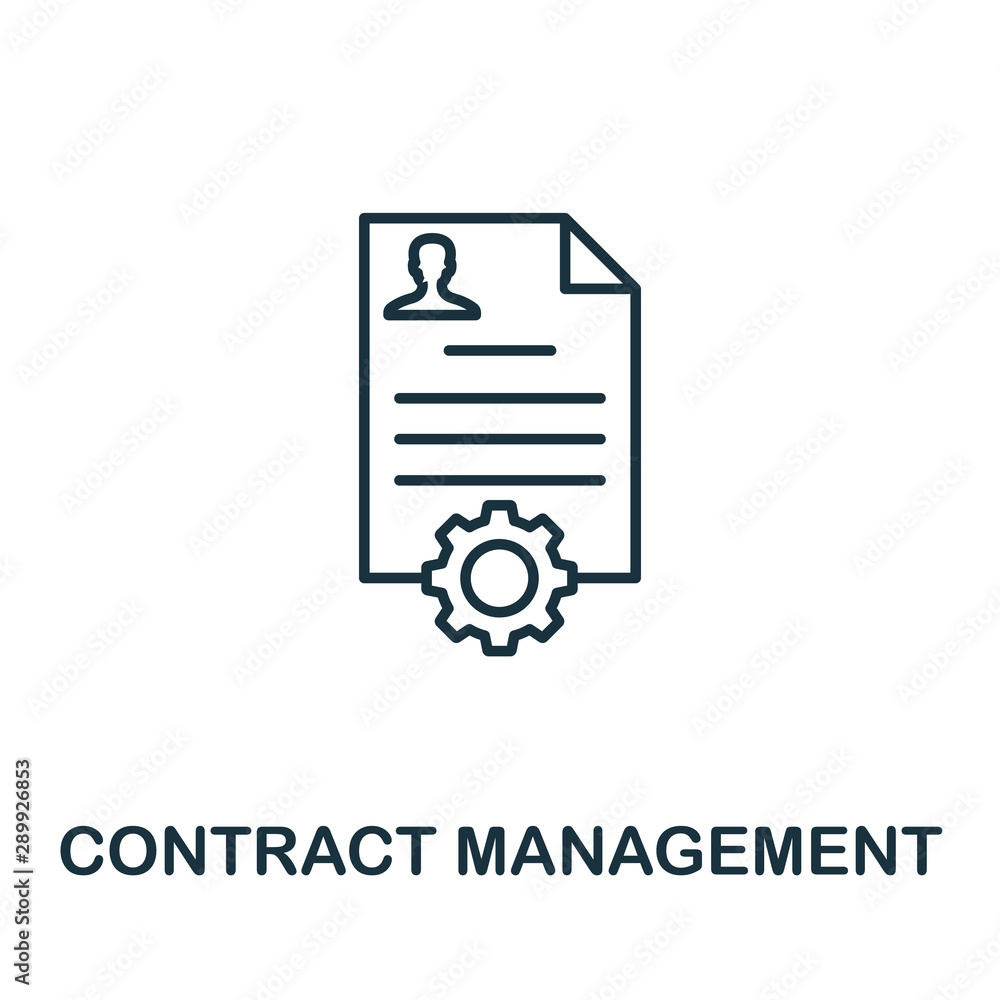 Contract Management outline icon. Thin line concept element from crm ...