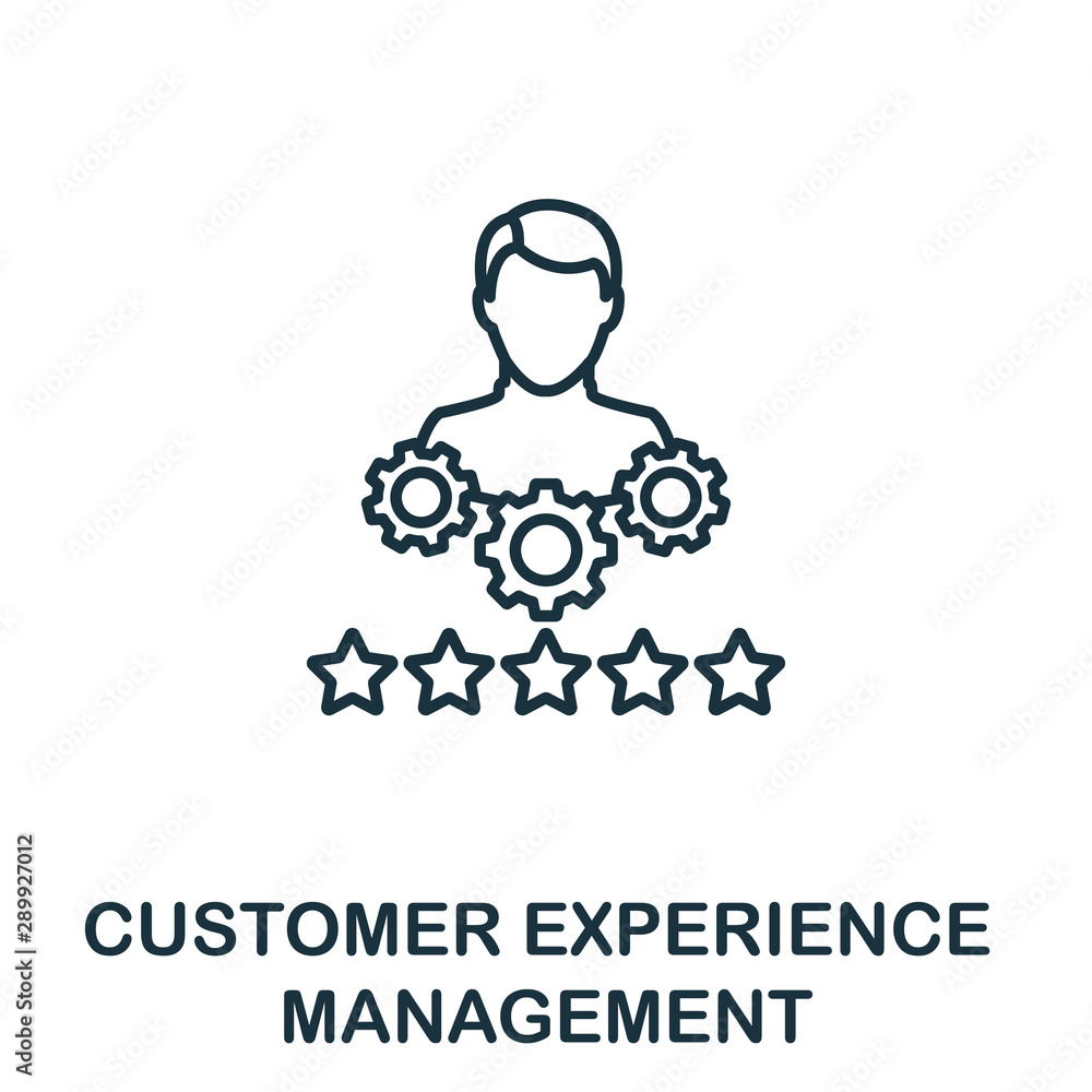 Customer Experience Management outline icon. Thin line concept element ...