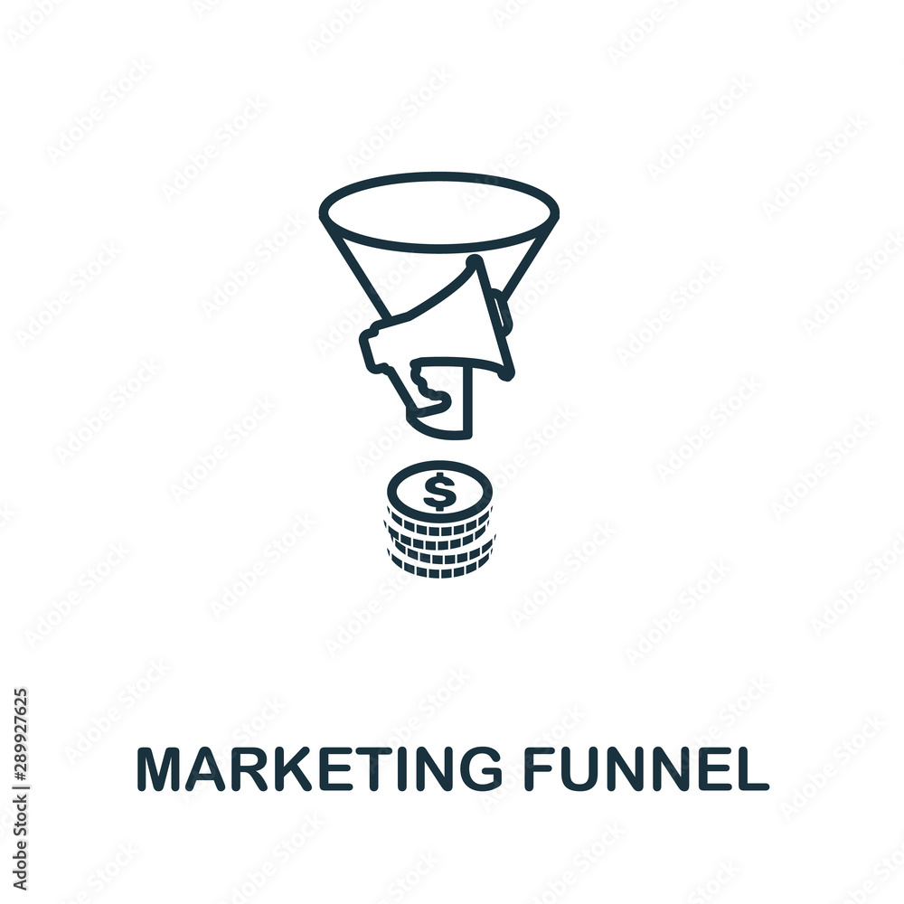 Marketing Funnel outline icon. Thin line concept element from crm icons ...