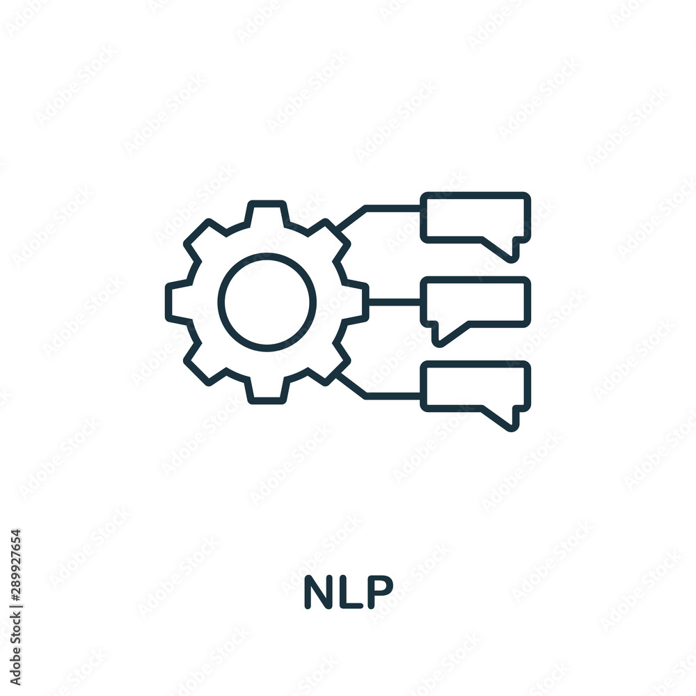 Nlp outline icon. Thin line concept element from crm icons collection ...