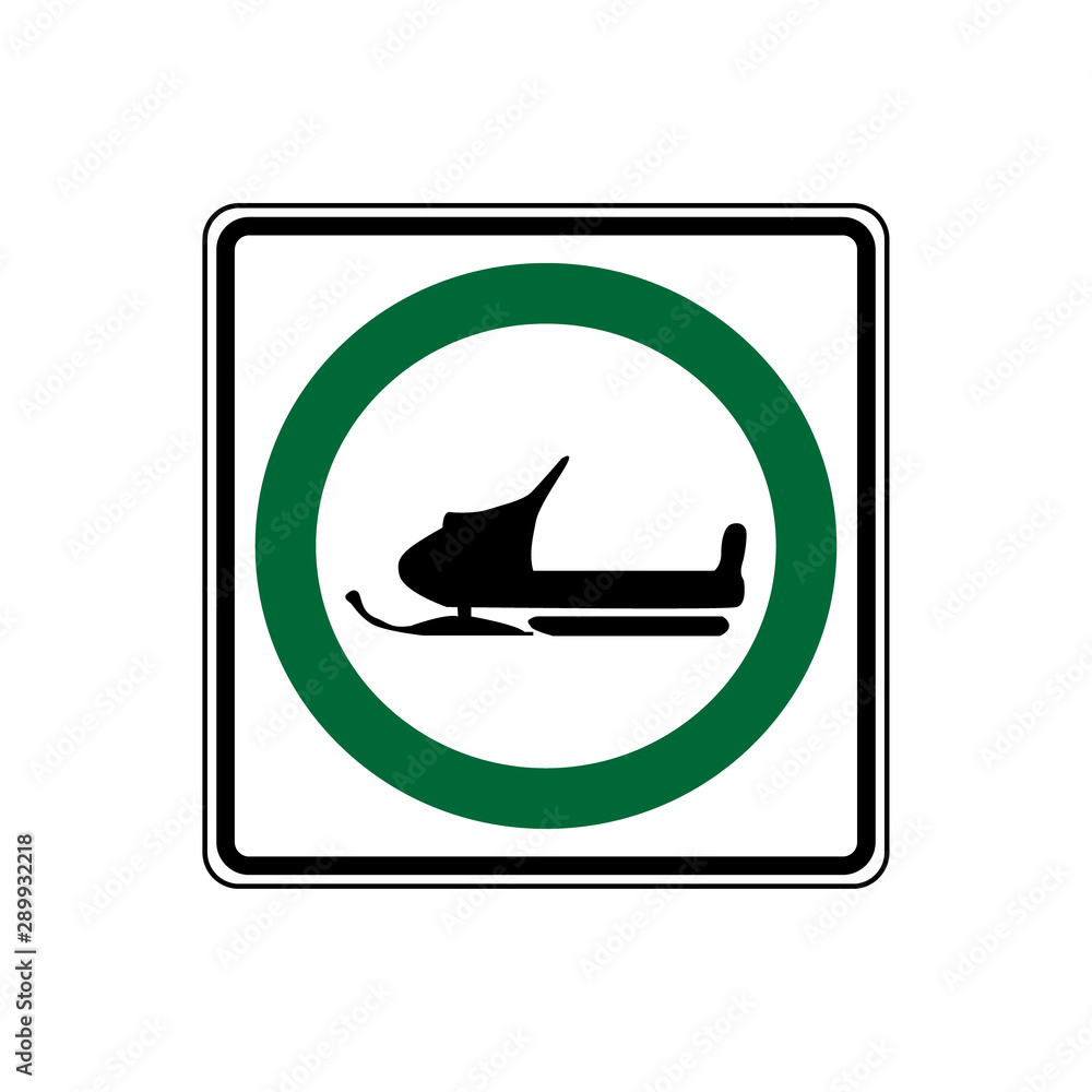 USA traffic road signs. snowmobiles may use this road.vector ...