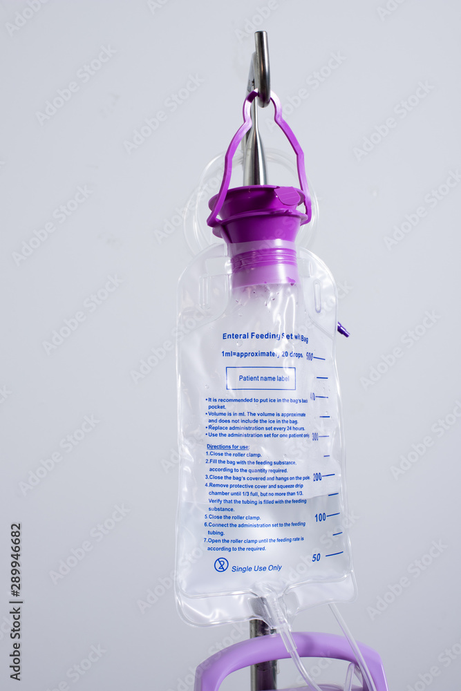 Foto Stock Feeding Pump medical device purple color to supplement ...