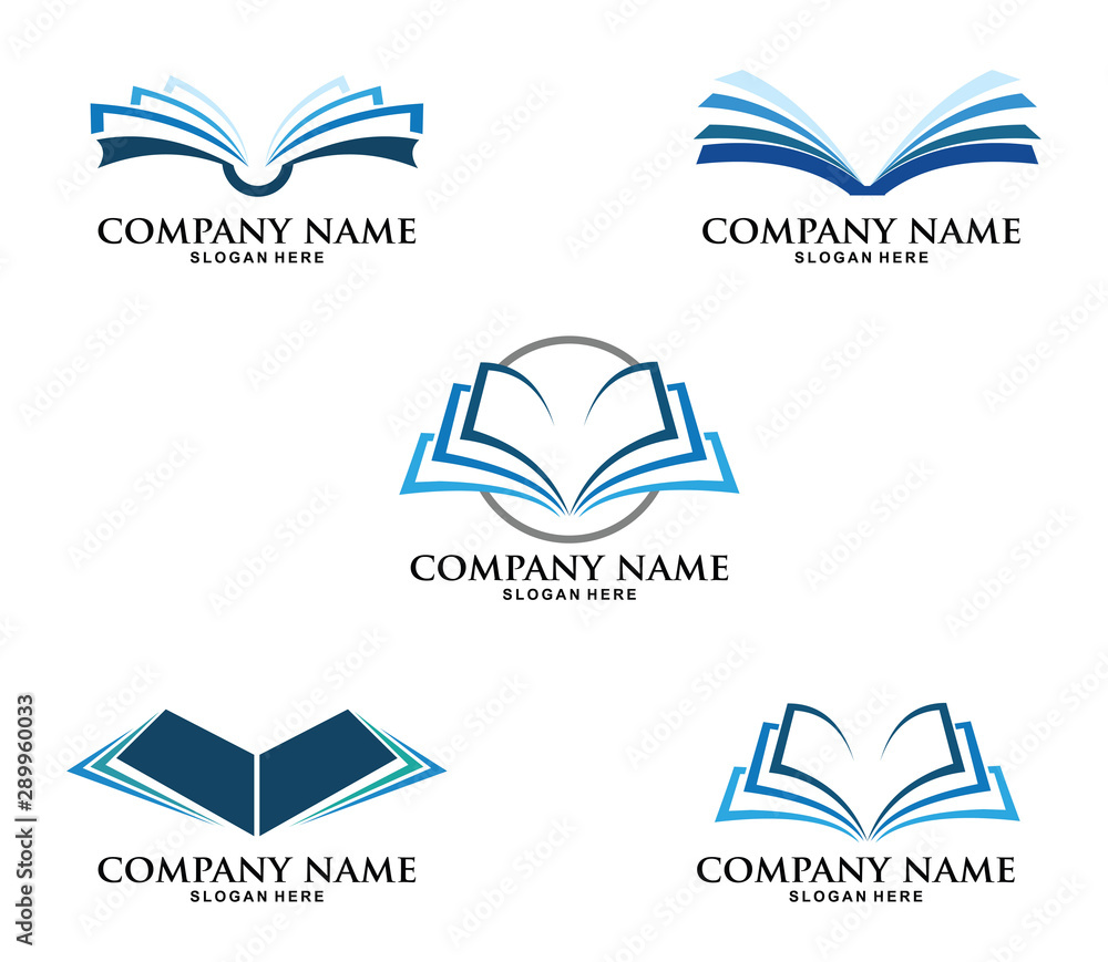 book logo set design vector template Stock Vector | Adobe Stock
