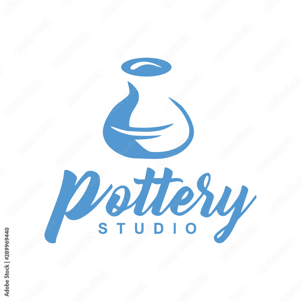 Pottery Studio Logo Design Vector Illustration Line Drawing Icon Stock ...