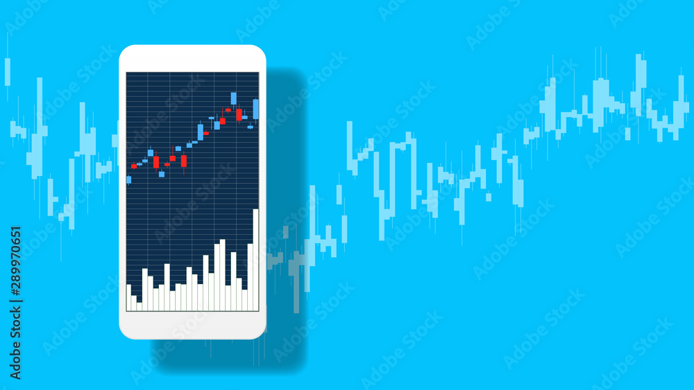 Mobile trading and Chart Stock Vector | Adobe Stock