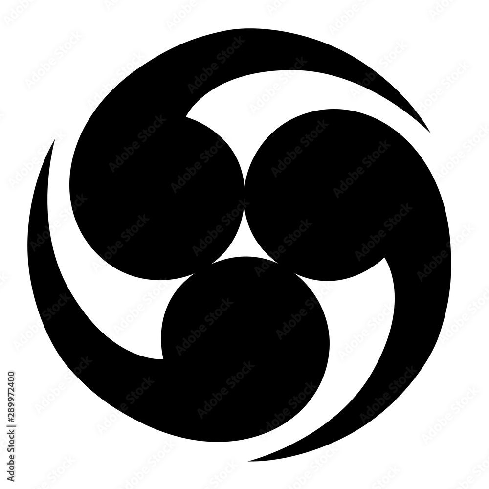 Maori Triple Koru Logo black Stock Vector | Adobe Stock