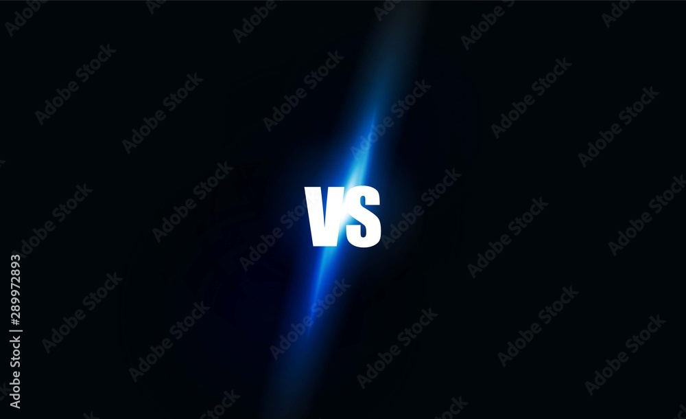 Icon red blue neon versus logo vs letters for sports and fight ...