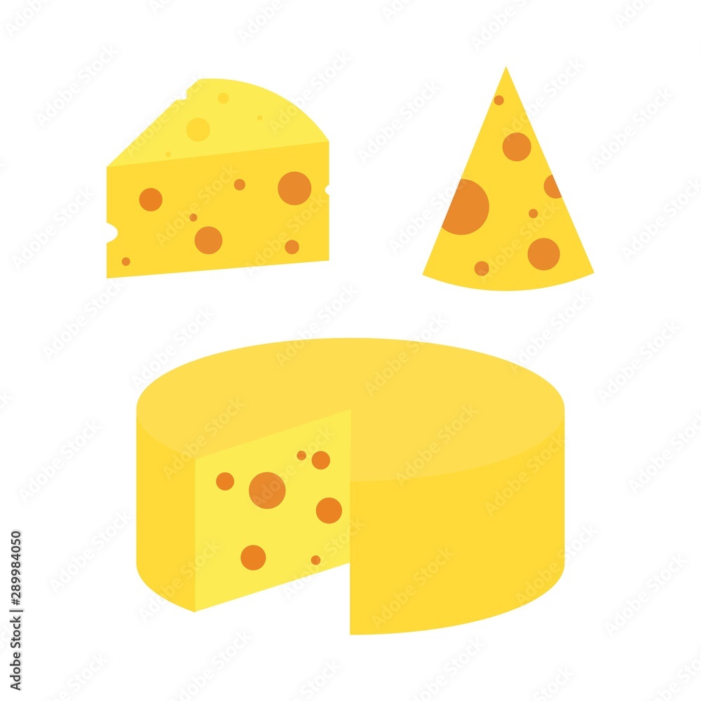 cheese icon. flat illustration of cheese - vector icon. cheese sign ...
