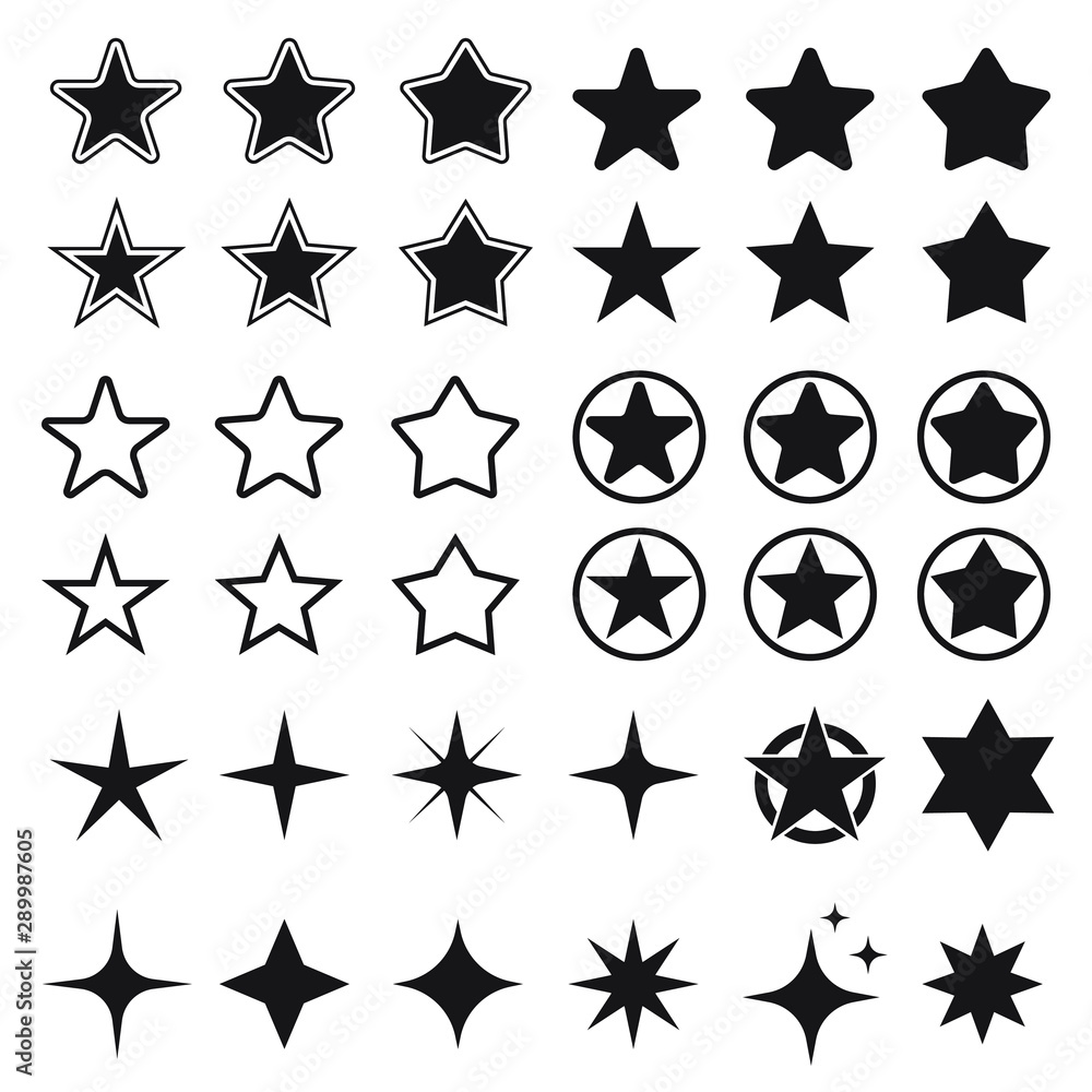 Star icons. Sparkles, shining burst. Vector symbols star isolated on ...