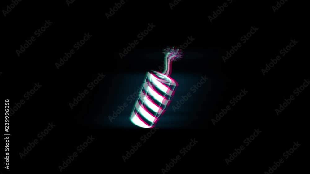 Vidéo Stock Bomb, Explosion, Attack, bomb, danger Symbol on Glitch Led ...
