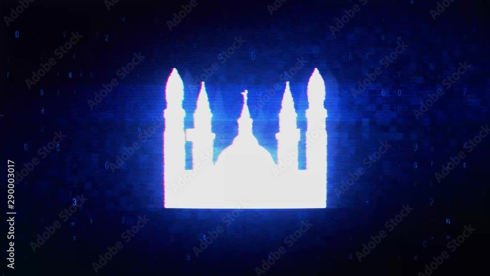 Islamic Icon, Mosque religious, muslim Symbol Abstract Digital Pixel ...