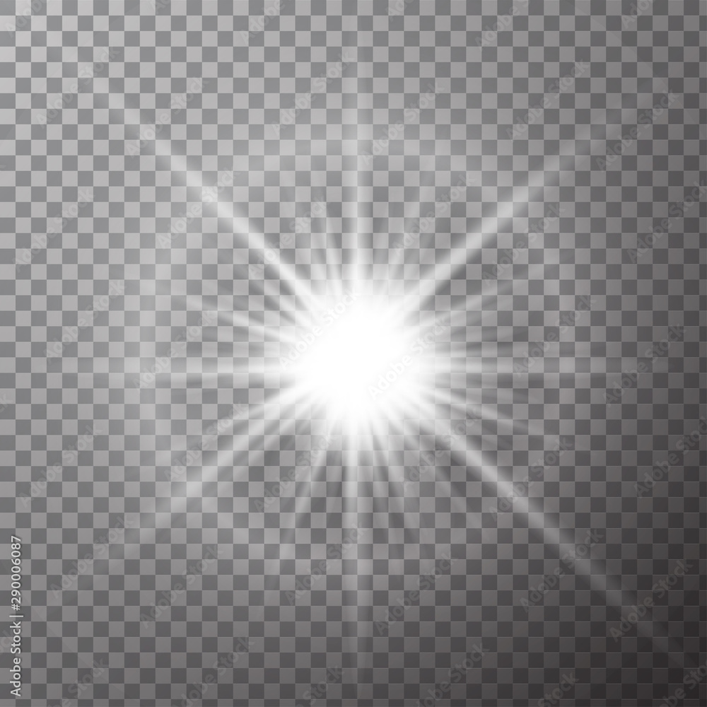 Glow effect stars bursts on transparent background. Light effect ...