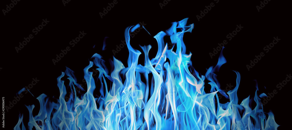 blue sparks of bright large fire on black Stock Photo | Adobe Stock