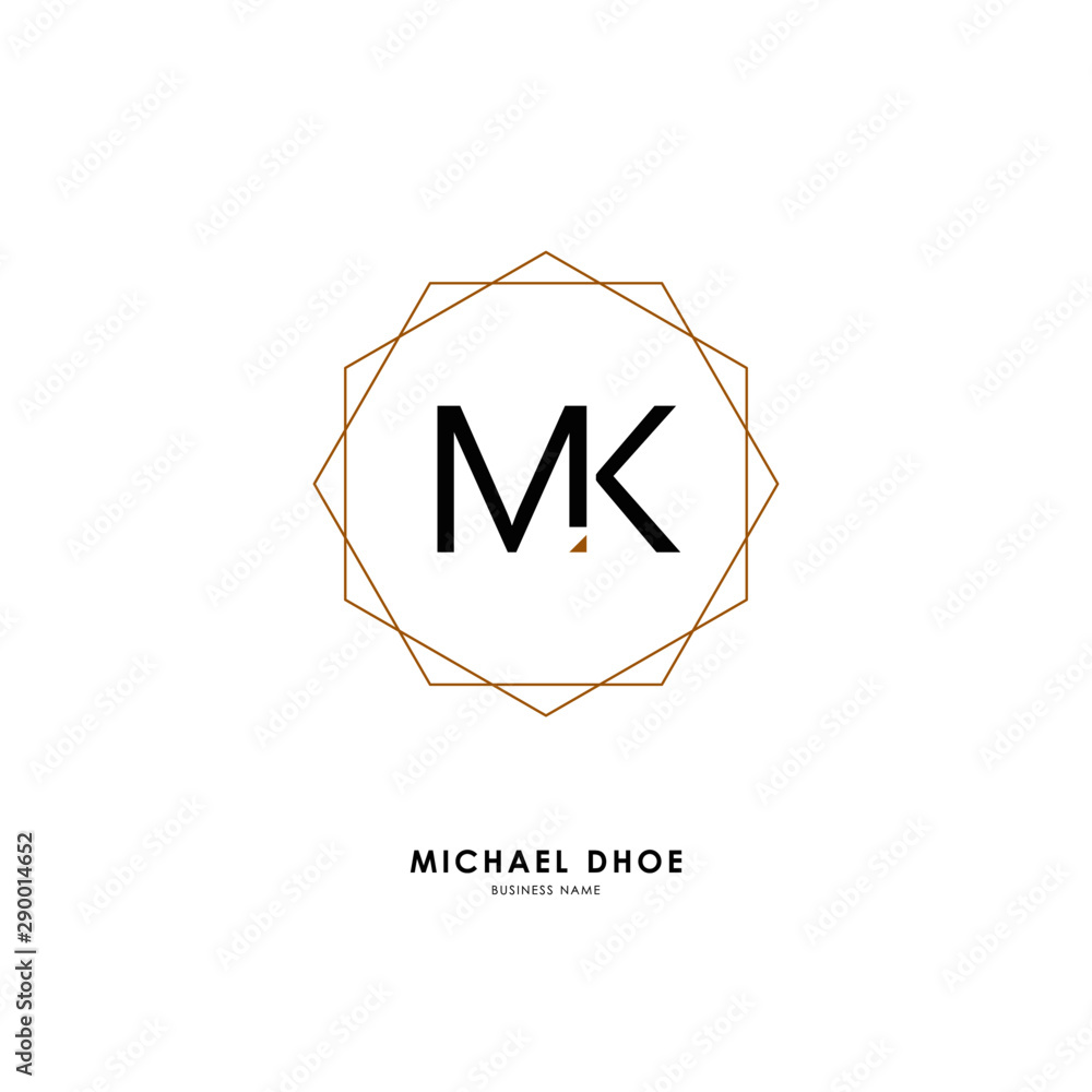 M K MK Initial logo letter with minimalist concept. Vector with ...