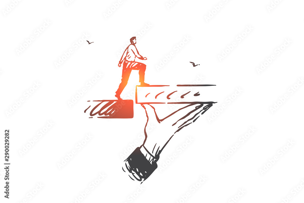 Business support, help concept sketch. Hand drawn isolated vector Stock ...