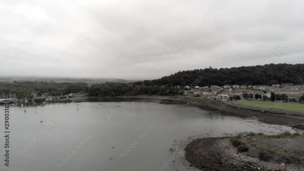 Garth seaside British tourism town North Wales, England. Aerial views ...