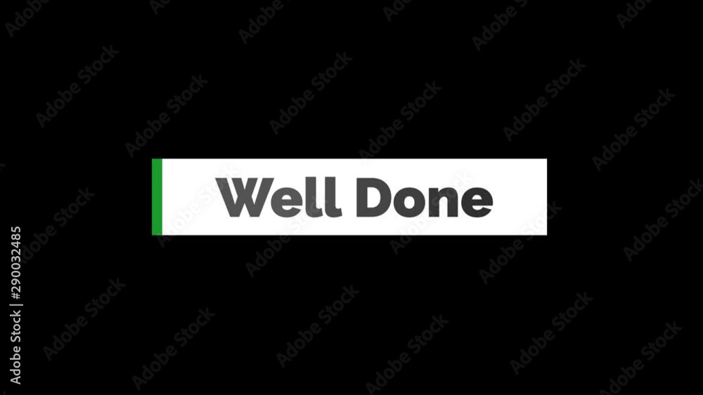 Stockvideo Well Done Text Animation in Full HD. Well Done Motion ...