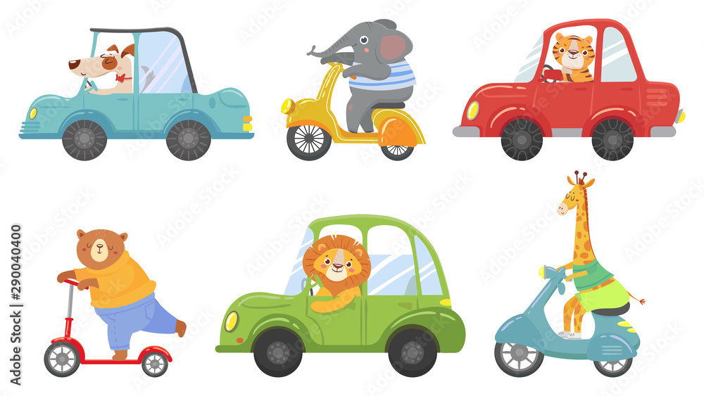 Animals Driving Cars Cartoons