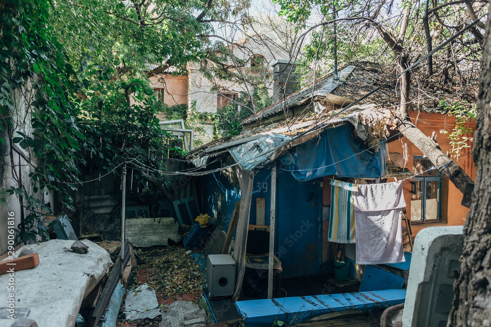 Old poor slum house in Voronezh, poverty concept Stock Photo | Adobe Stock