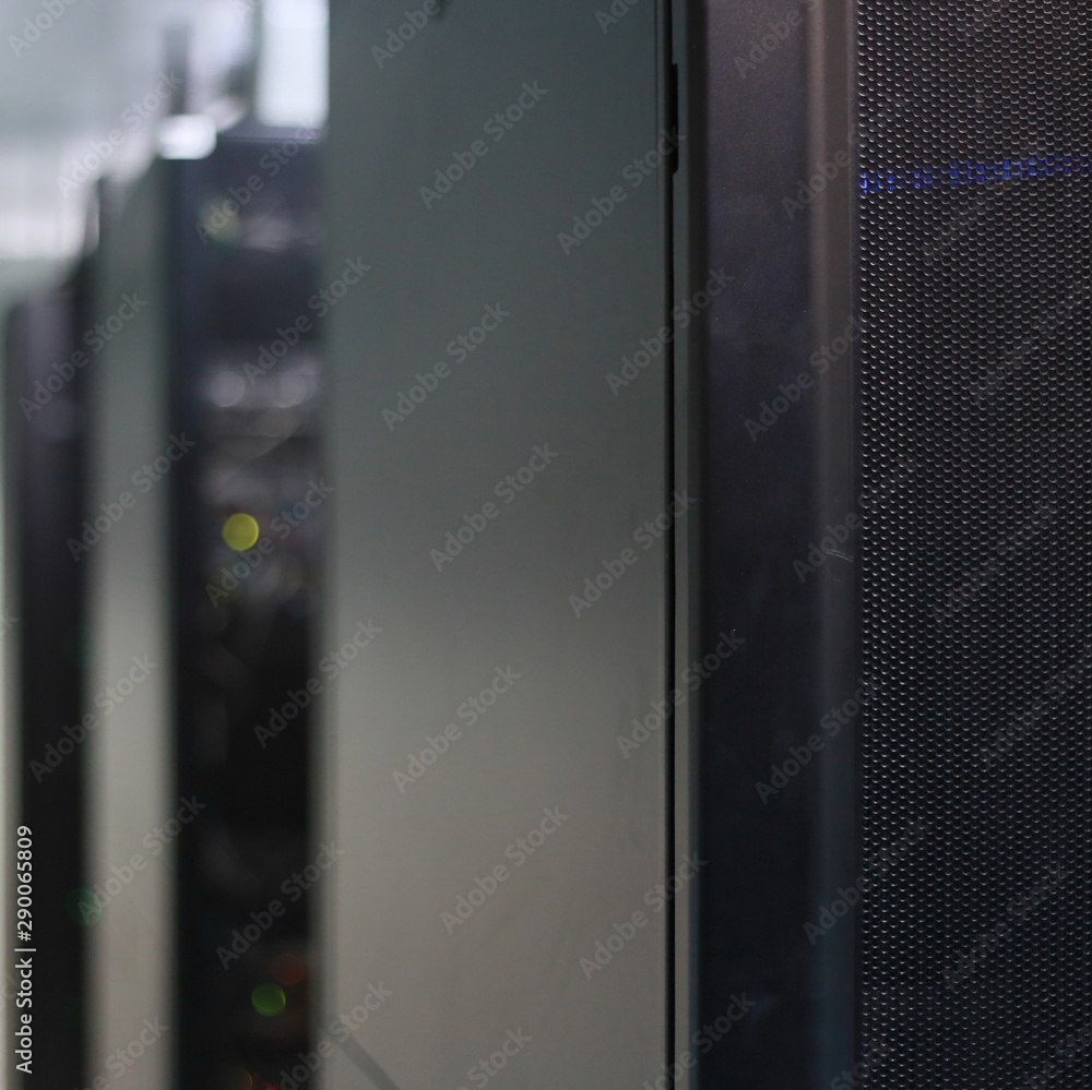 server rows cabins equipped cooled server room Stock Photo | Adobe Stock
