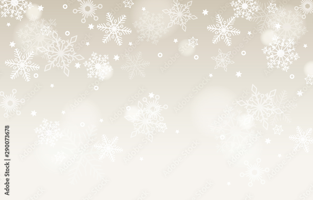Vector background with silver and white snowflakes Stock Vector | Adobe ...