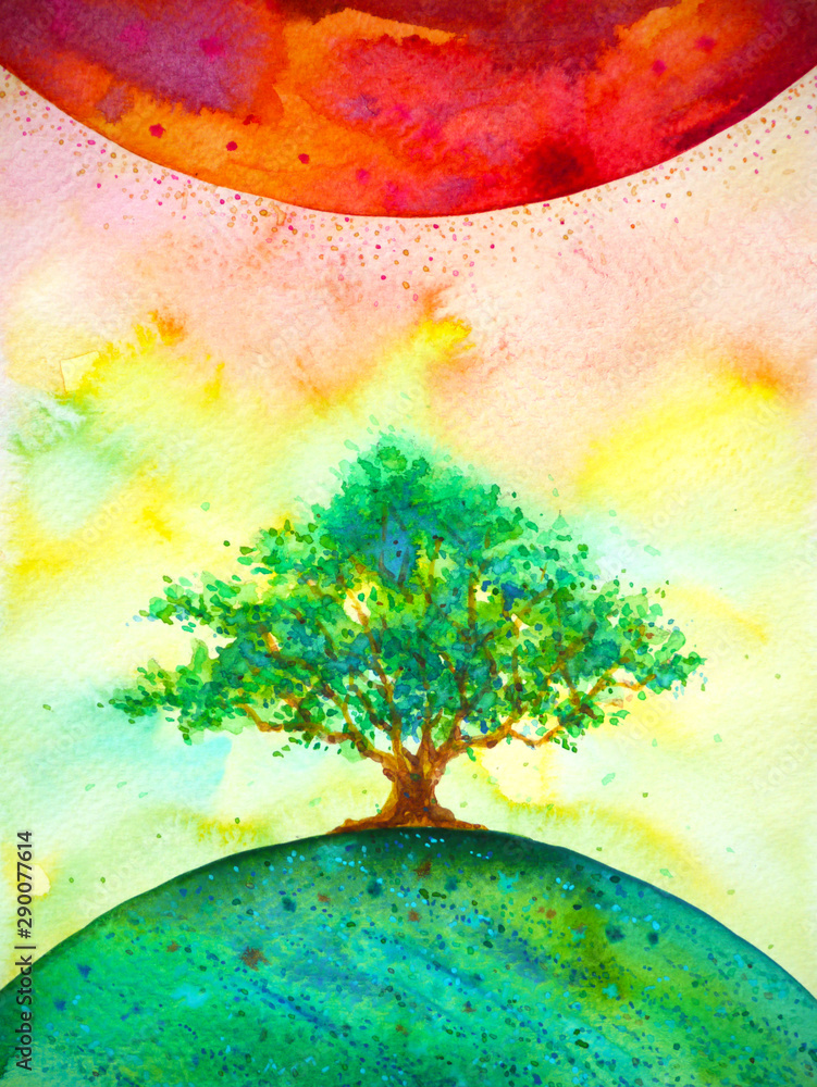 global warming climate change abstract art spiritual mind watercolor ...