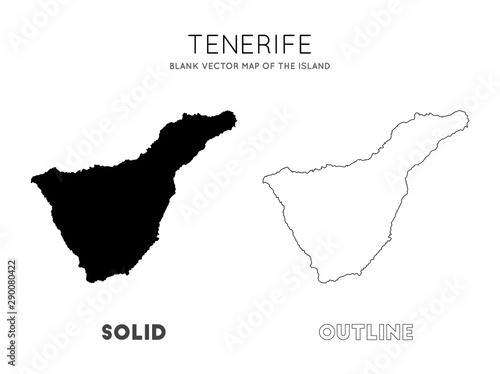Tenerife map. Blank vector map of the Island. Borders of Tenerife for ...
