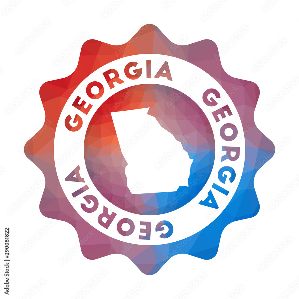 Georgia low poly logo. Colorful gradient travel logo of the us state in ...