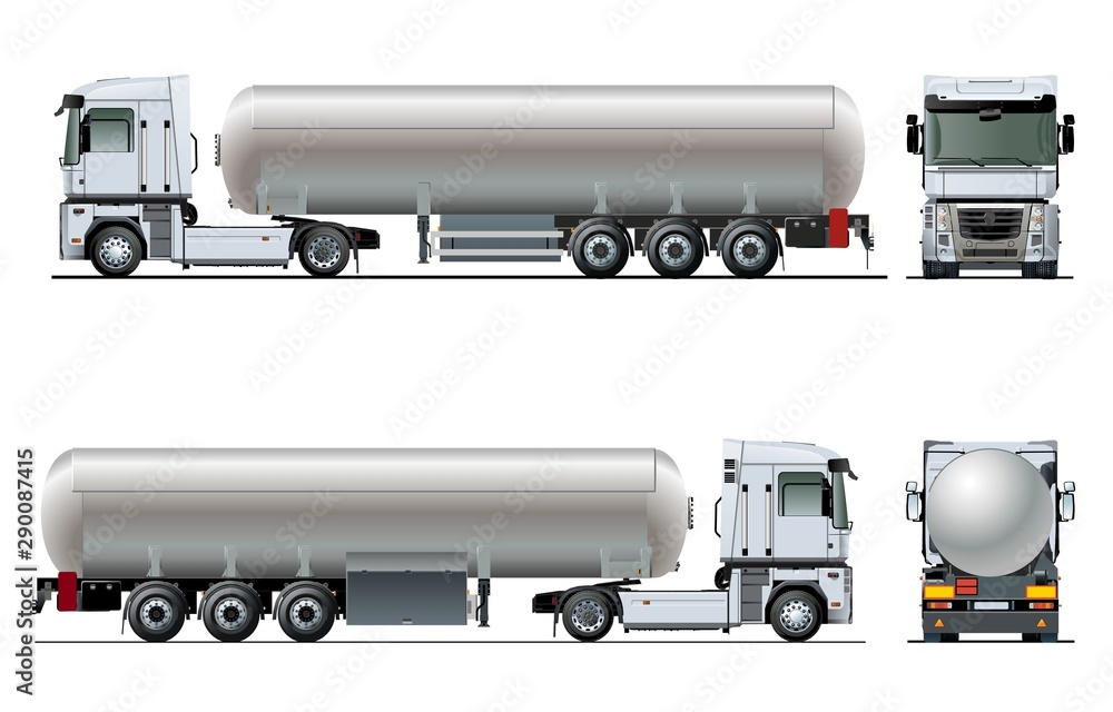 Vector realistic tanker truck template isolated Stock Vector | Adobe Stock