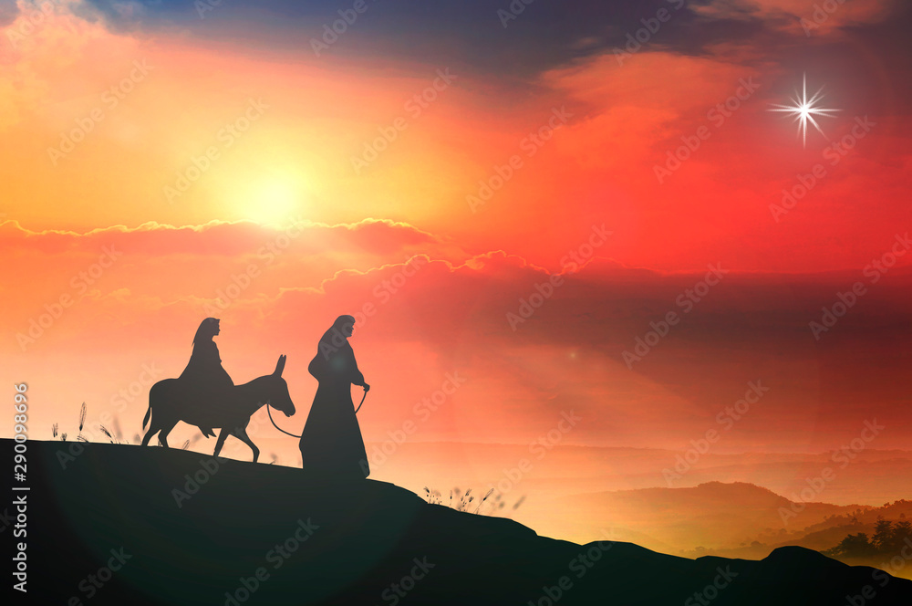 Mary And Joseph On A Donkey