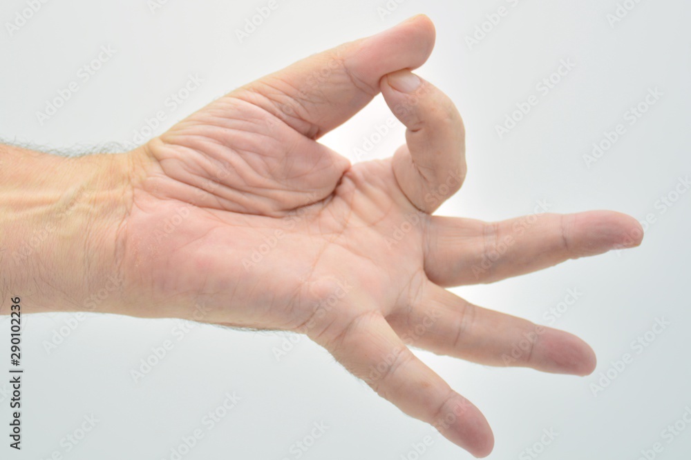 mano con los dedos puestos de diferentes formas Stock Photo | Adobe Stock