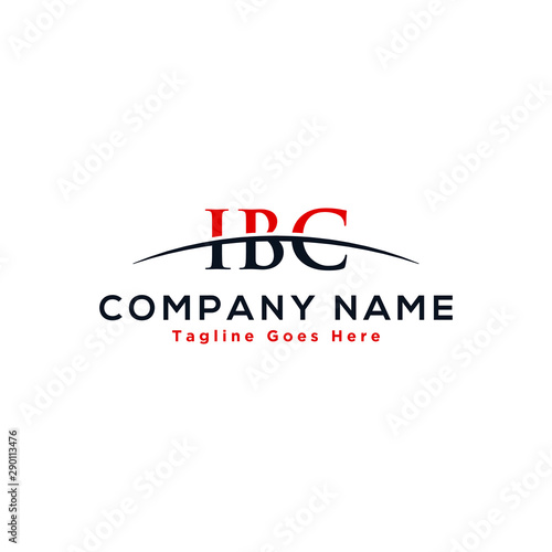 Initial letter IBC, overlapping movement swoosh horizon logo design ...