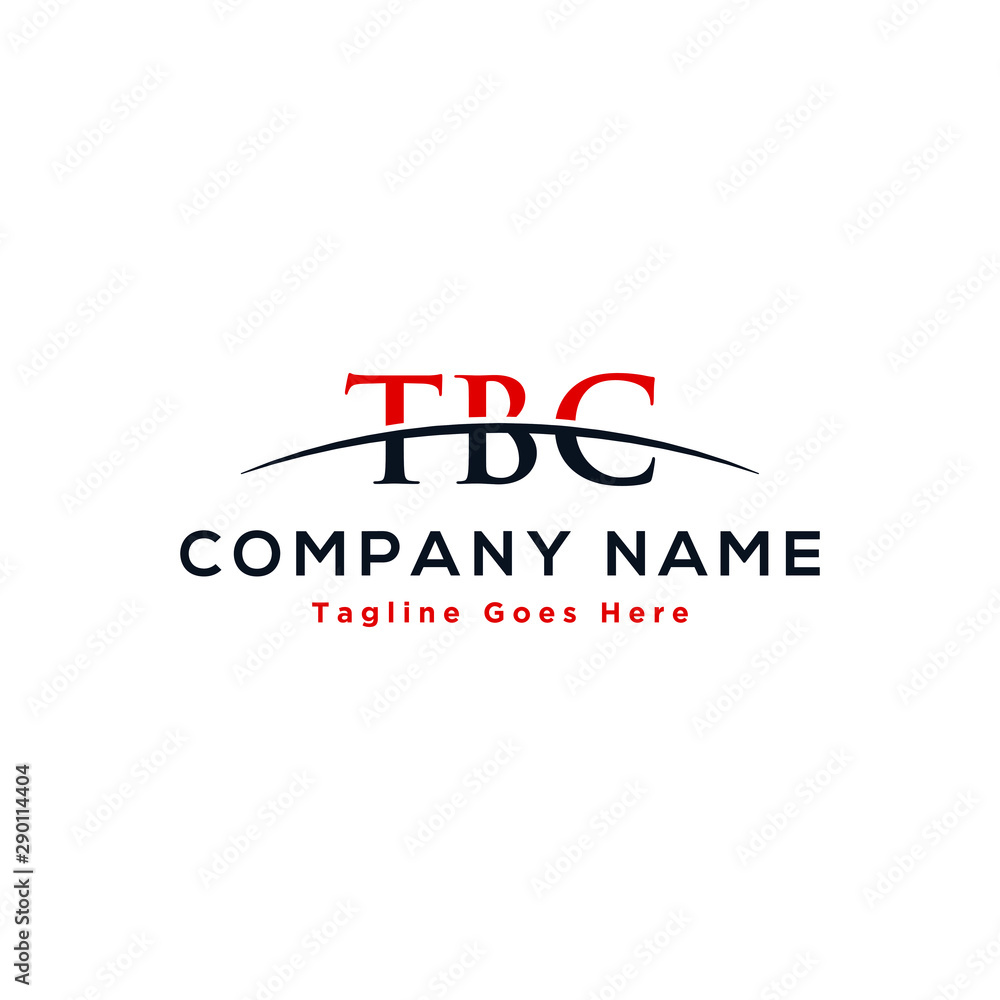 Initial letter TBC, overlapping movement swoosh horizon logo design ...