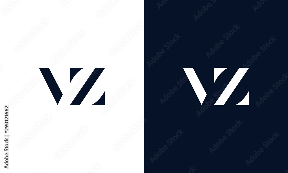 Abstract letter VZ logo. This logo icon incorporate with abstract shape ...